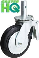 8" x 2" Scaffold Caster with Brake - Mold-On-Rubber Wheel - Metal ...