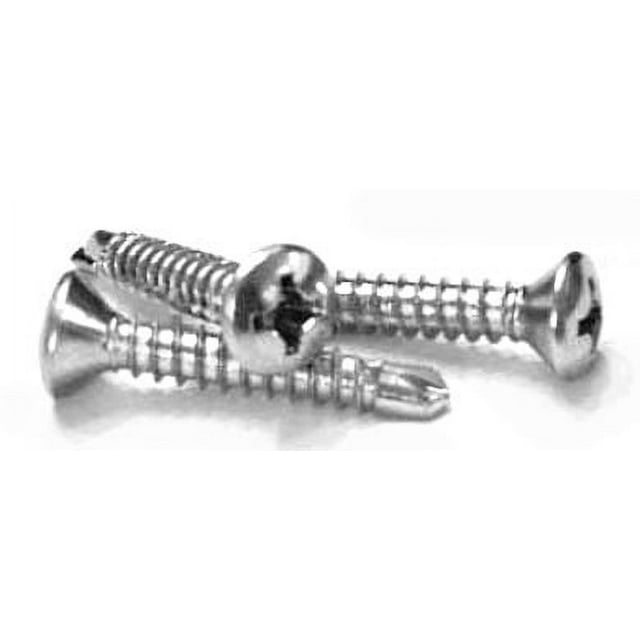 #8 x 2" Self-Drilling Screws / Phillips / Oval Head / 18-8 Stainless ...