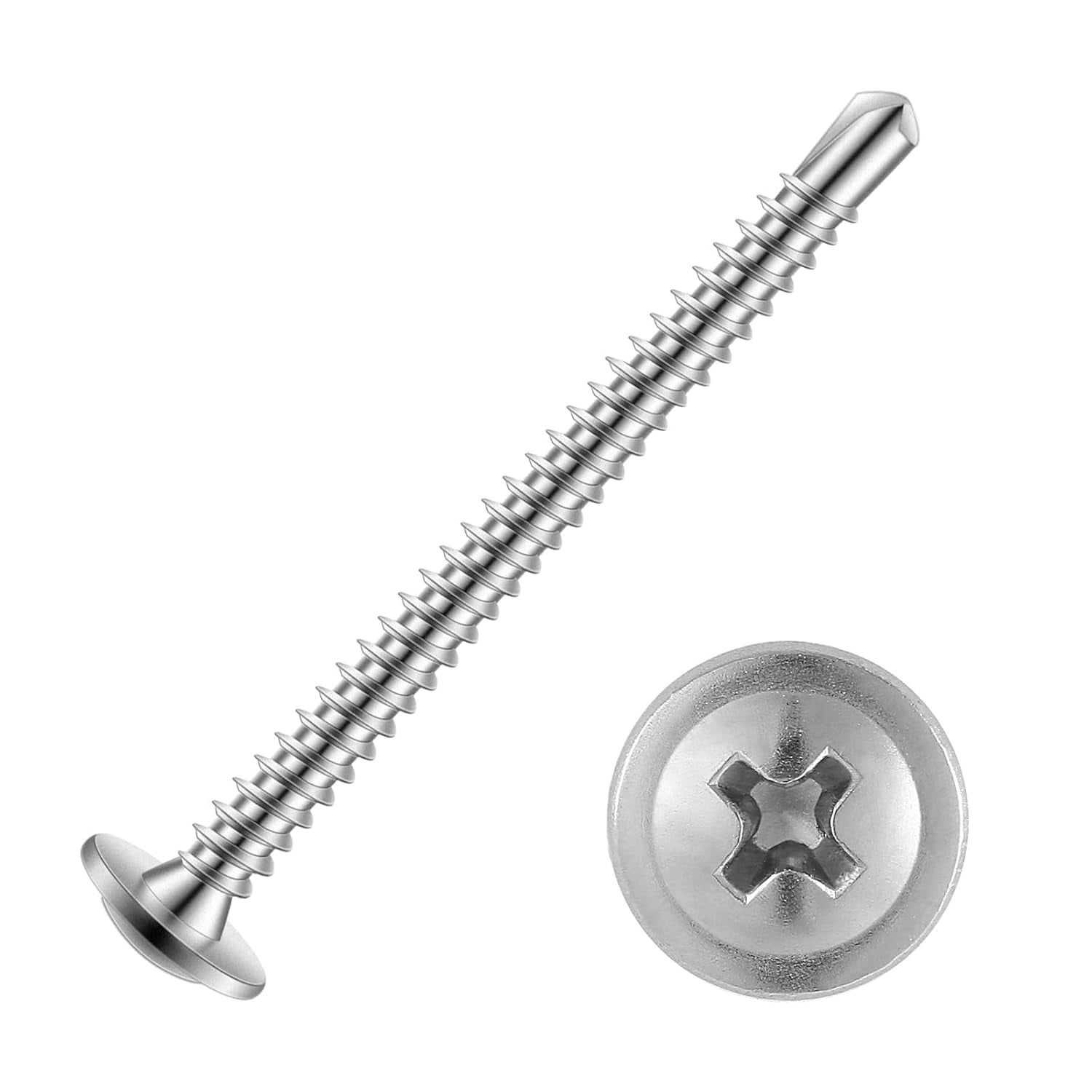 #8 x 2 Sheet Metal Screws 100PCS 410 Stainless Steel Truss Head Fast ...
