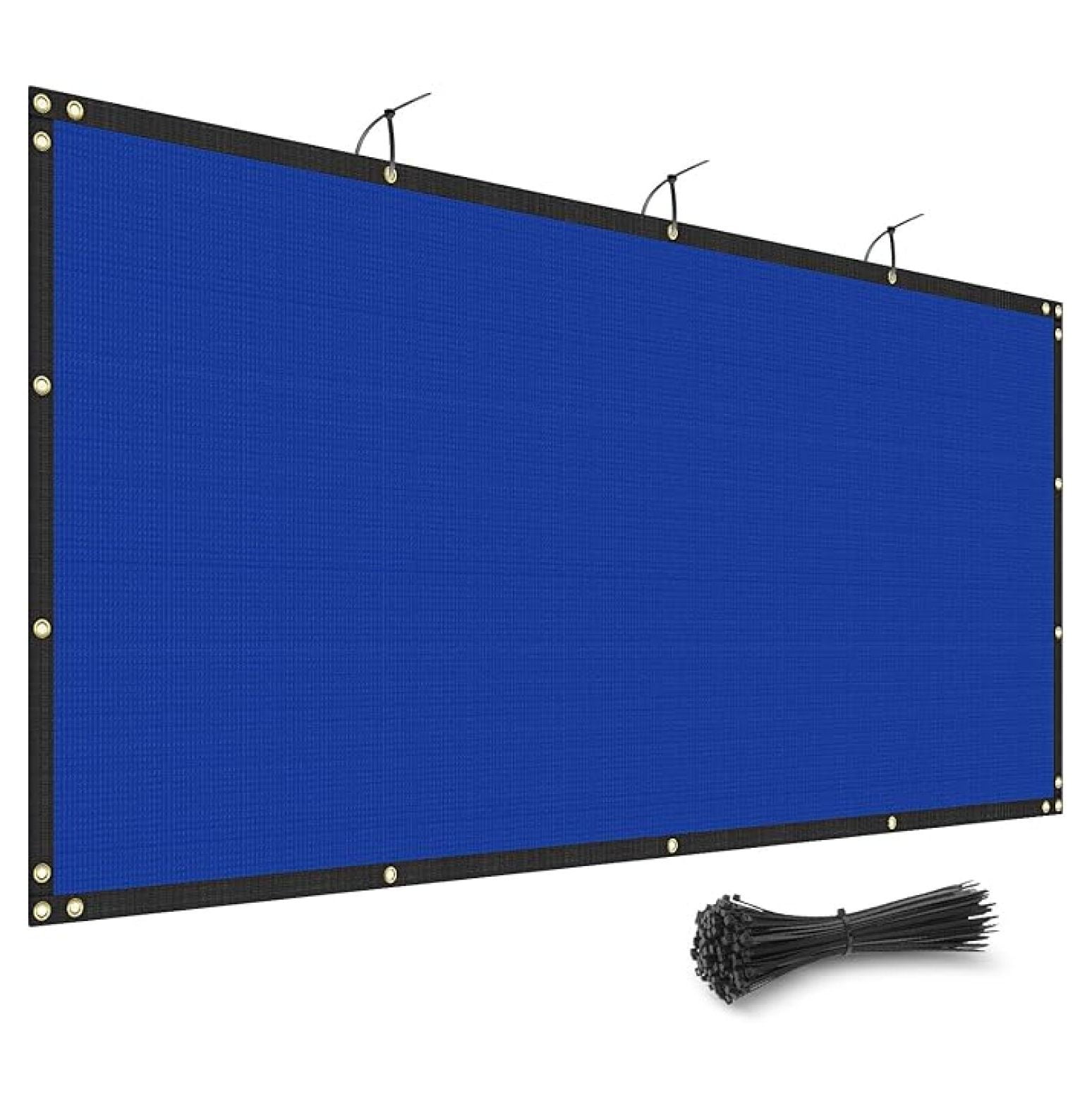 8' x 21' Blue Fence Privacy Screen Outdoor Heavy Duty Fencing Mesh Net ...