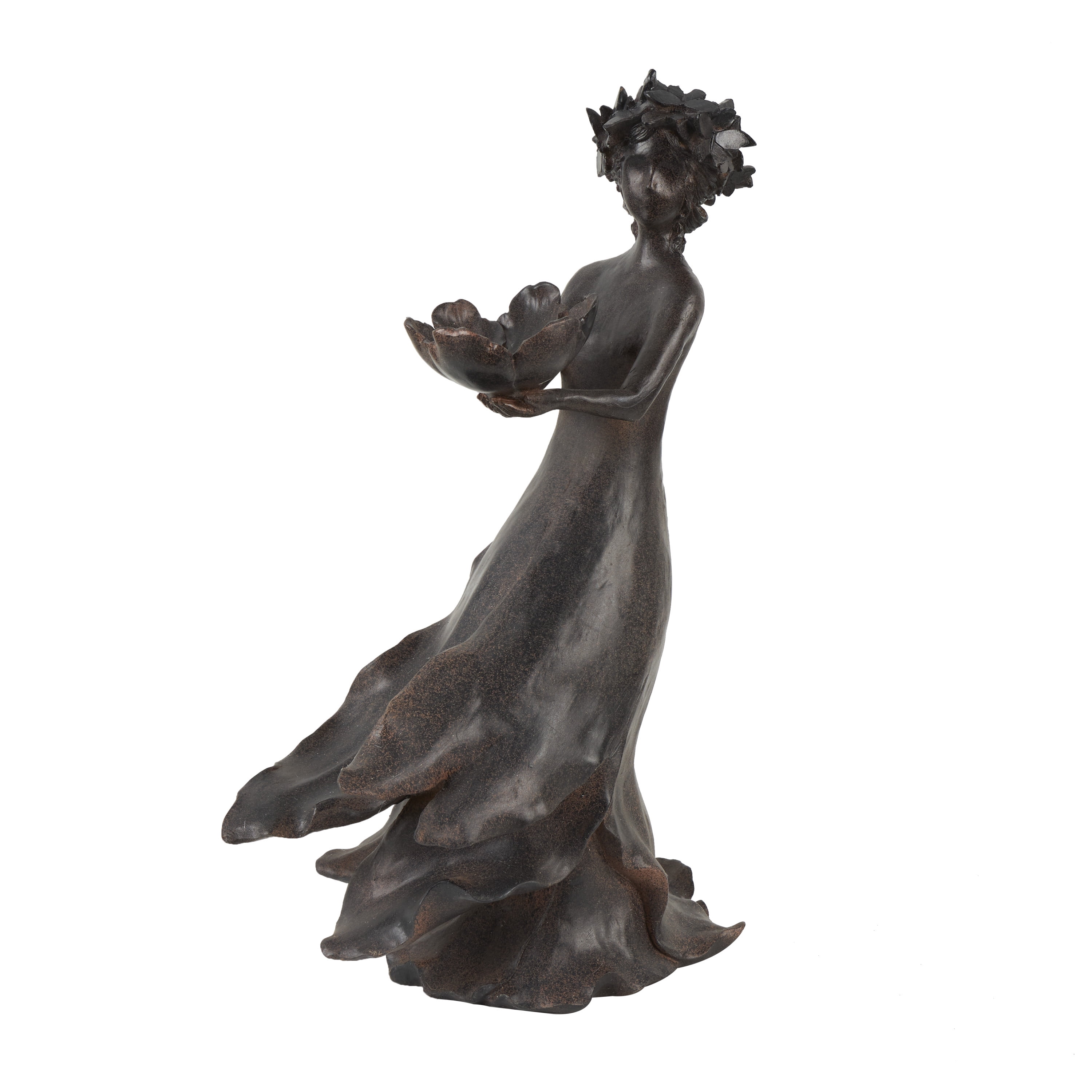 8" x 22" Dark Gray Resin Woman Sculpture, by DecMode - Walmart.com