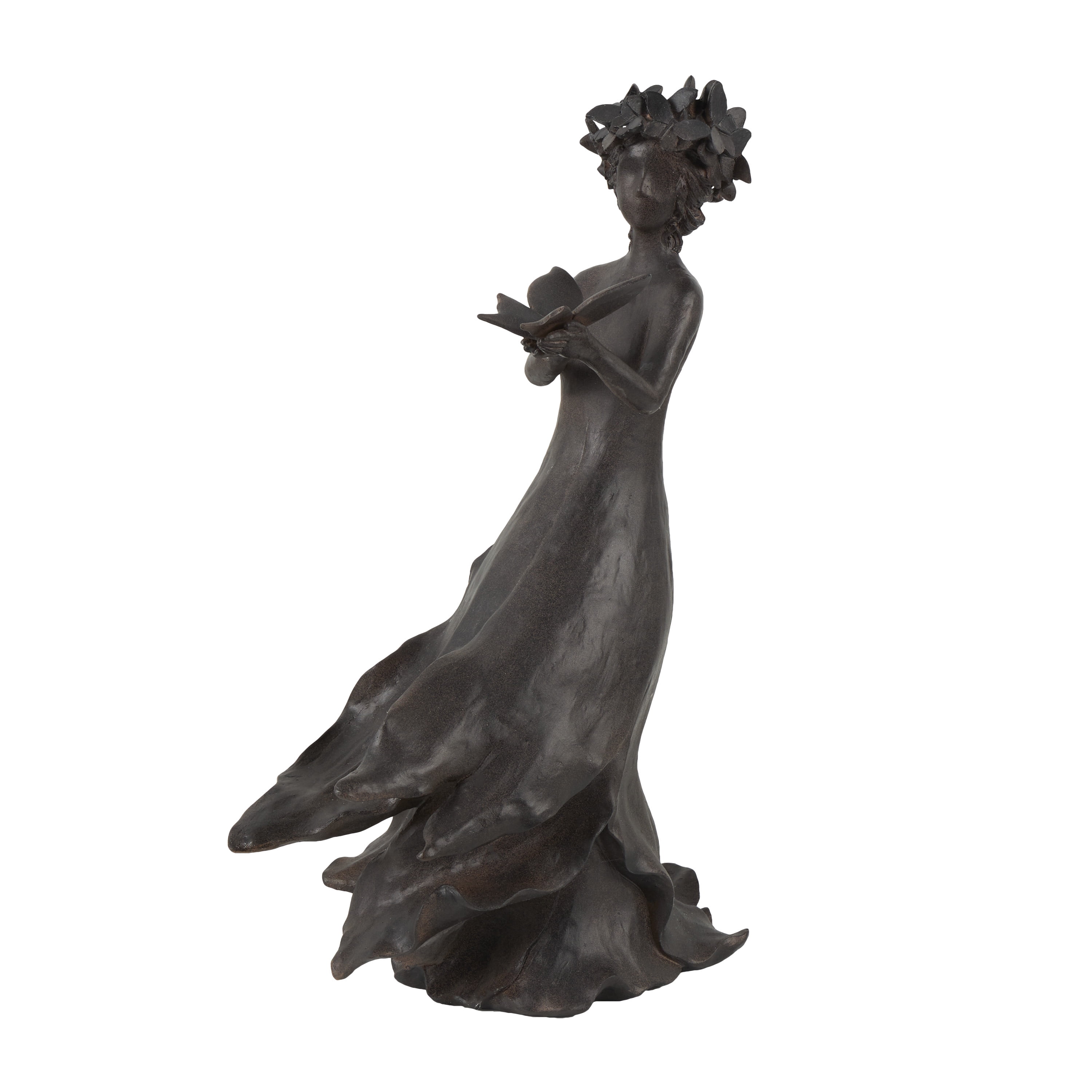 DecMode Dark Gray Resin Woman Sculpture - Unique Home Decor - Walmart.com