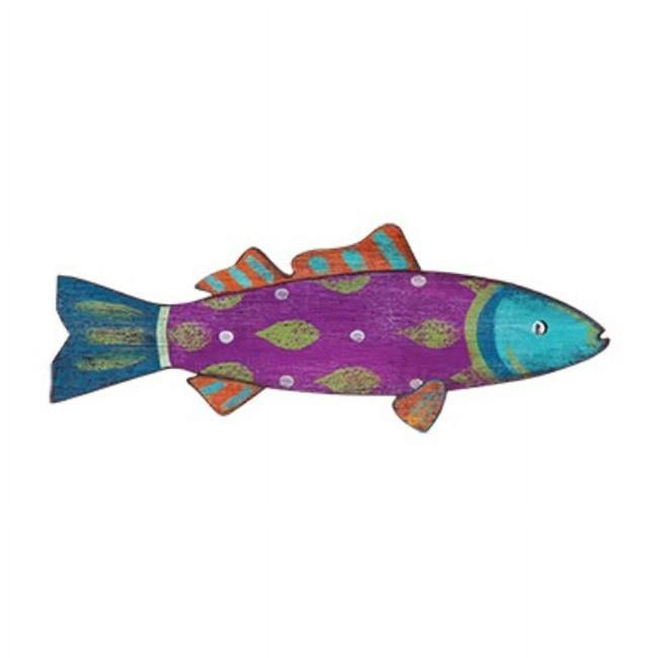 8 x 22 x 2 in. Rustic Purple Whimsy the Fish Wall Art - Walmart.com