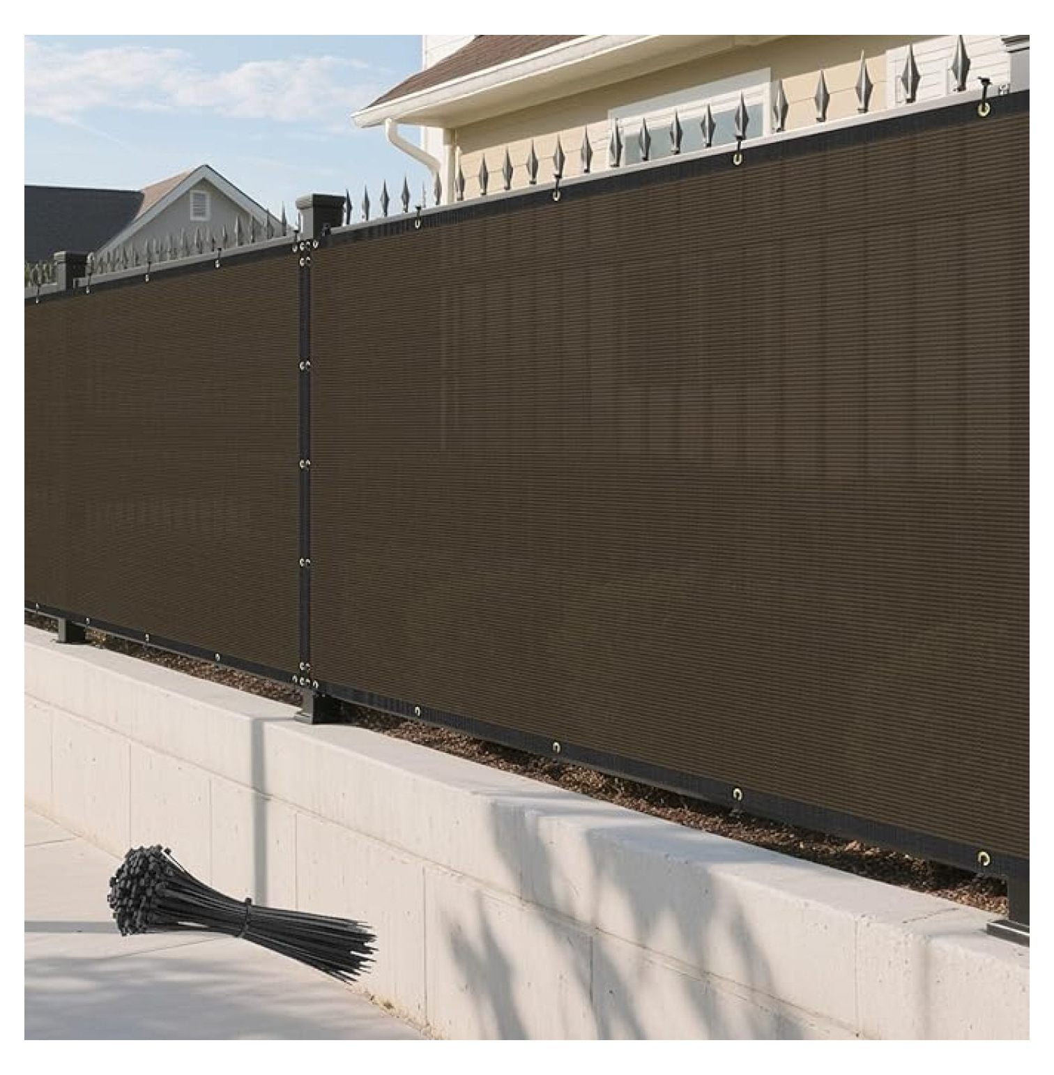 8' x 24' Brown Fence Privacy Screen Outdoor Heavy Duty Fencing Mesh Net ...