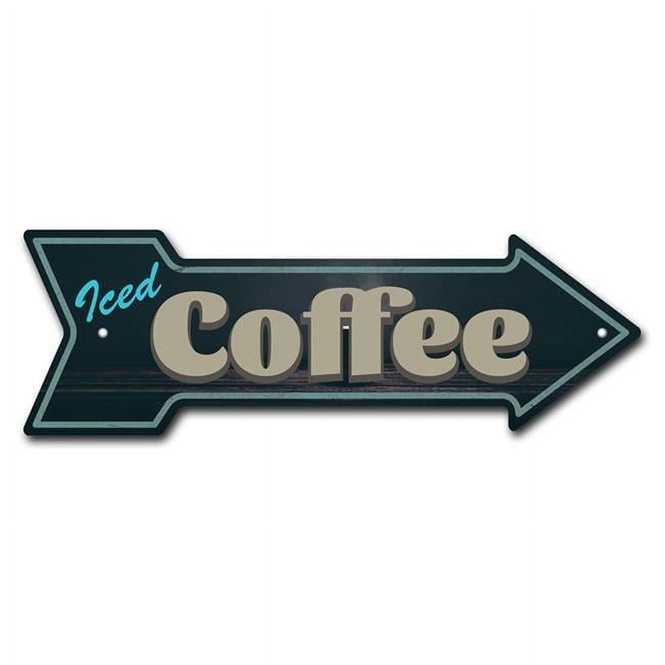 8 x 24 in. Iced Coffee Arrow Sign - Walmart.com