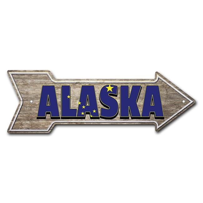8 x 24 in. Wide Alaska Arrow Sign - Walmart.com