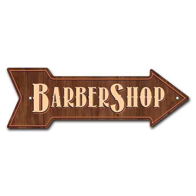 8 x 24 in. Wide Barber Shop Arrow Sign - Walmart.com
