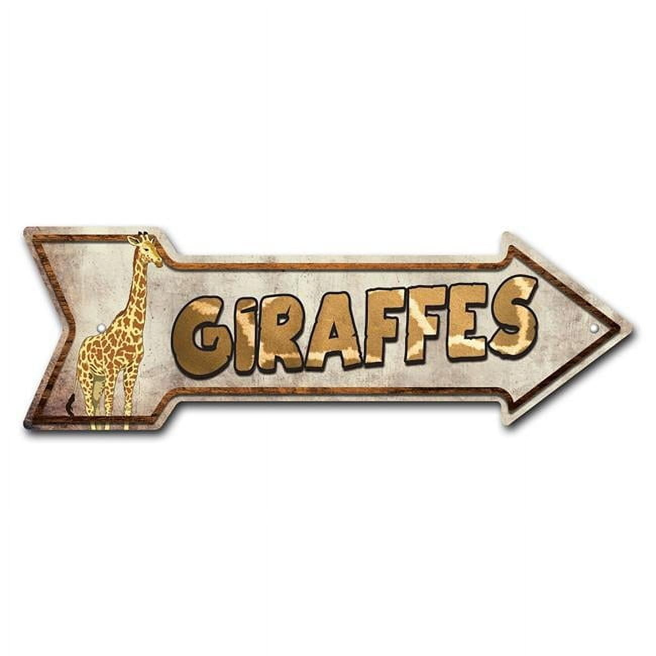 8 x 24 in. Wide Giraffes Arrow Sign - Walmart.com