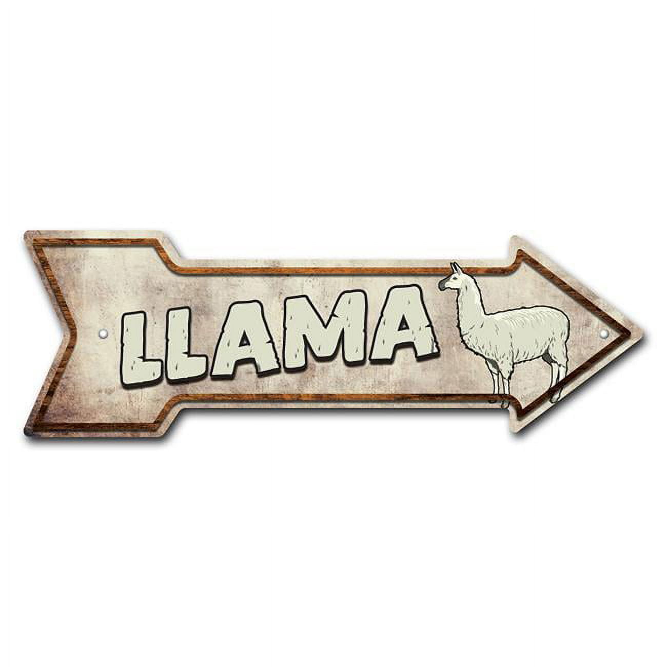 8 x 24 in. Wide Llamas Arrow Sign - Walmart.com
