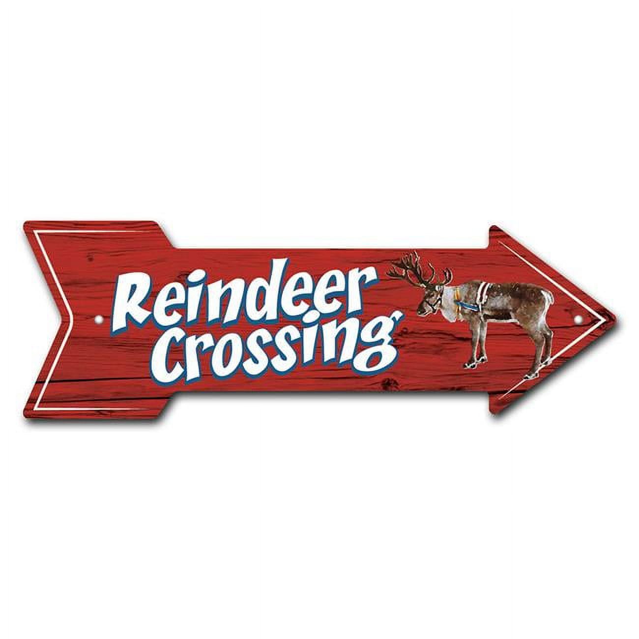8 x 24 in. Wide Reindeer Crossing Arrow Sign - Walmart.com