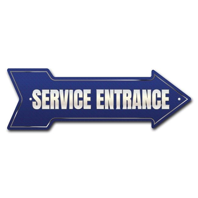 8 x 24 in. Wide Service Entrance Arrow Sign - Walmart.com