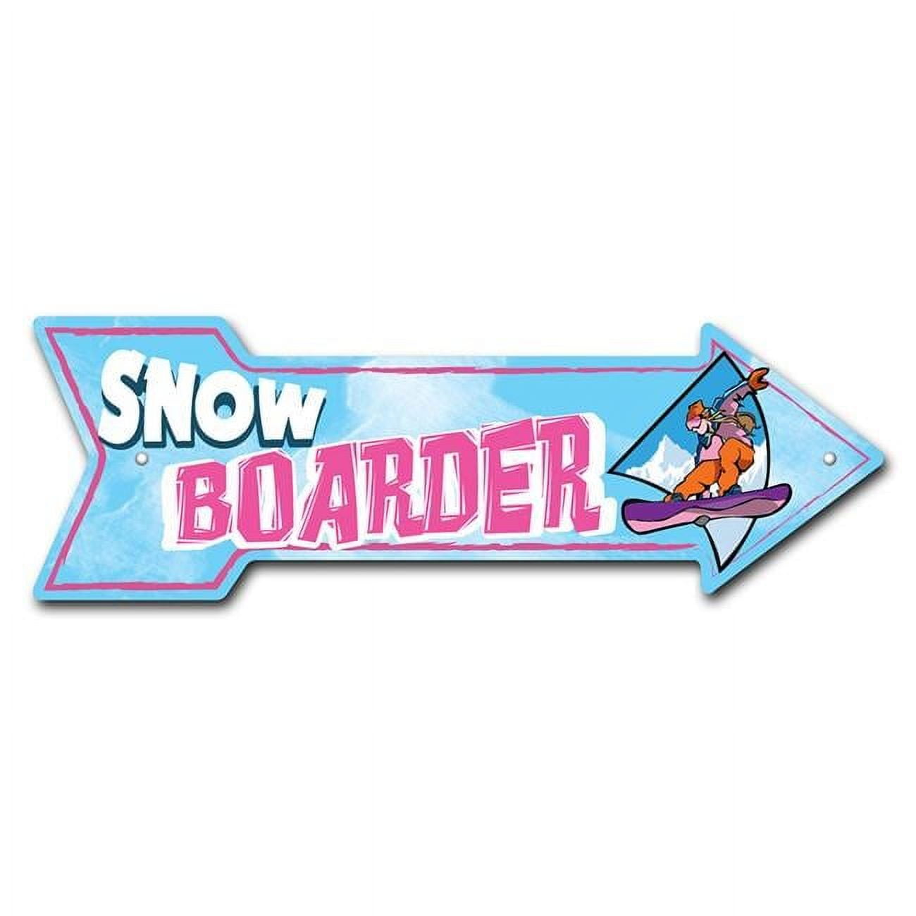 8 x 24 in. Wide Snowboarder Girl Arrow Sign - Walmart.com