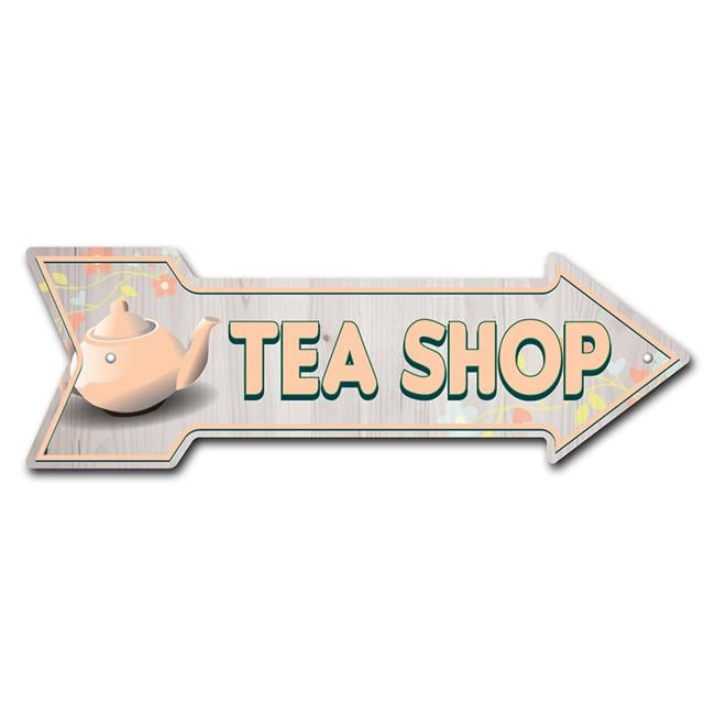 8 x 24 in. Wide Tea Shop Arrow Sign - Walmart.com