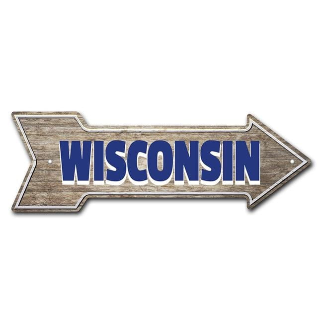8 x 24 in. Wide Wisconsin Arrow Sign - Walmart.com