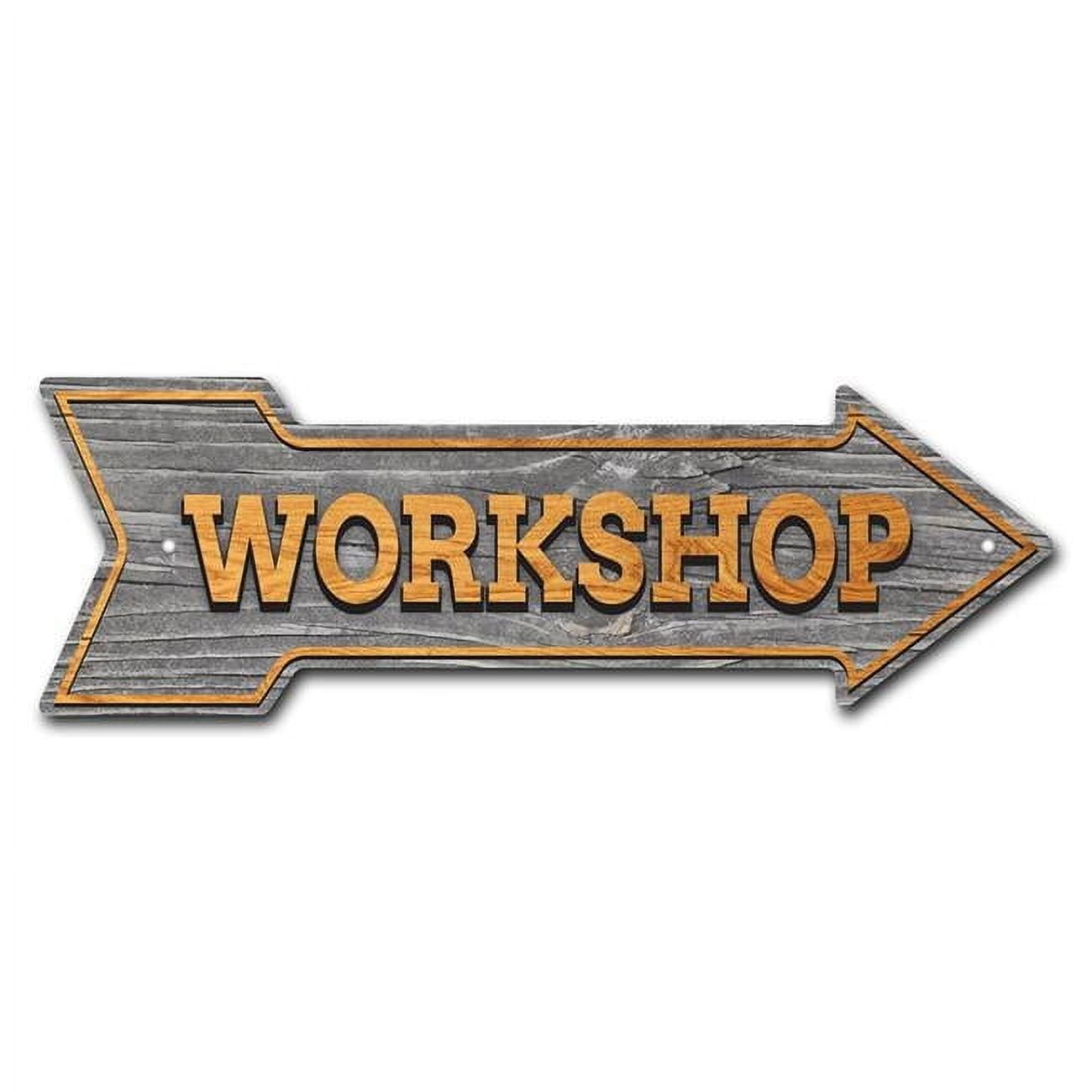 8 x 24 in. Wide Workshop Arrow Sign - Walmart.com