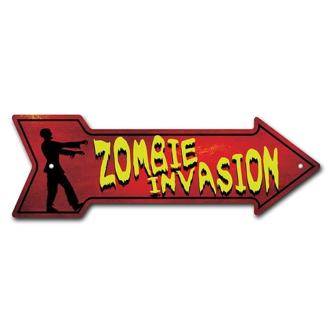 8 x 24 in. Wide Zombie Invasion Arrow Sign - Walmart.com