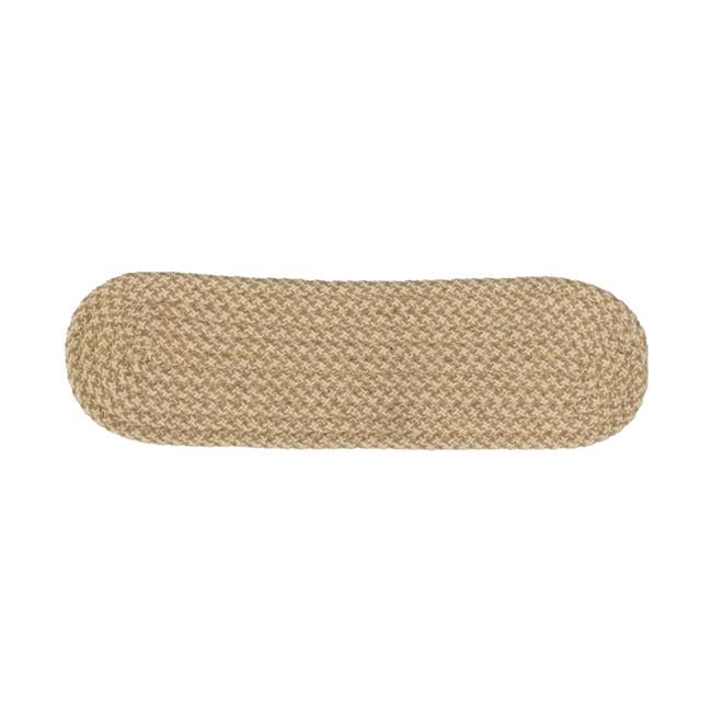 8 x 28 in. Woven Natural Houndstooth Stair Tread Mats, Beige - Set of 4 ...