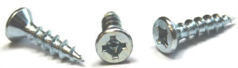 #8 x 3/4" Deep Thread Wood Screws / Combo / Flat Head / Steel / Zinc ...