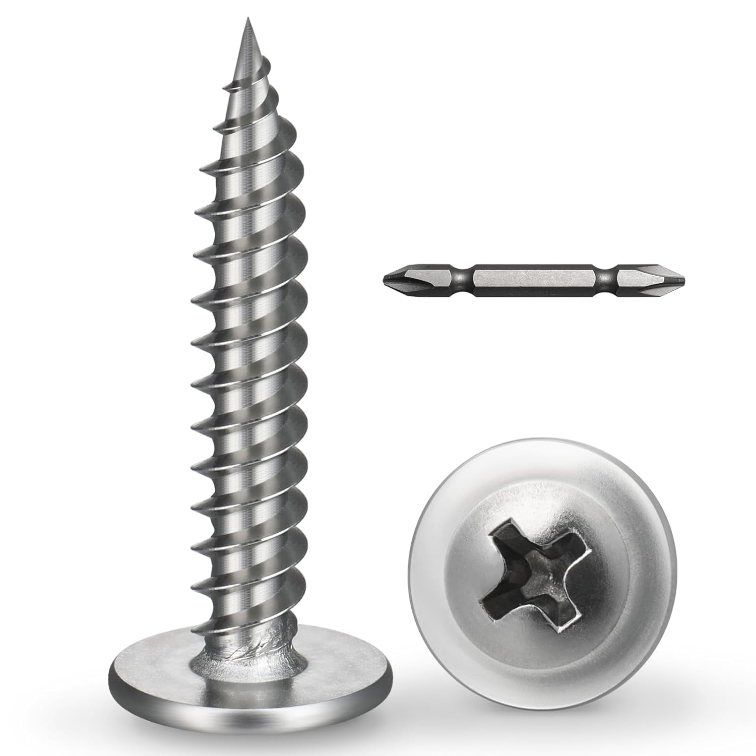 #8 x 3/4 Inch Wood Screws Phillips Modified Truss Head Stainelss Steel ...