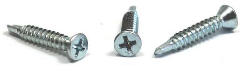 #8 x 3/4" Self-Drilling Screws / Phillips / Trim Head / Steel / Zinc ...