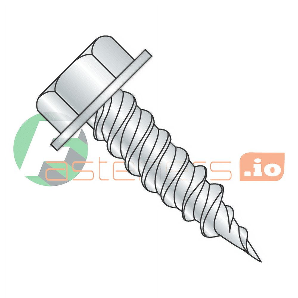 #8 x 3/4" Self-Piercing Screws / Unslotted / Hex Washer Head (1/4" AF ...