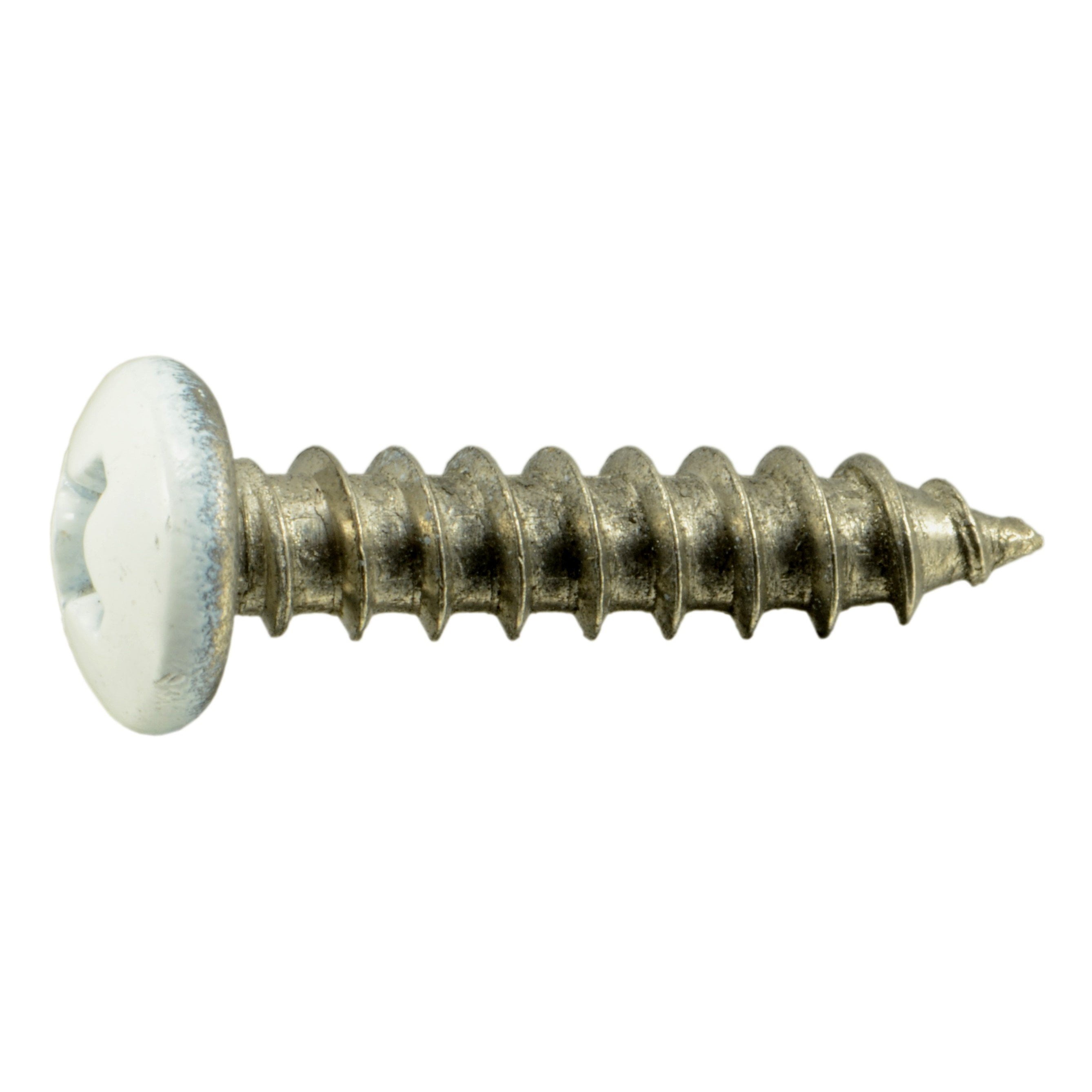 #8 x 3/4" White 18-8 Stainless Phillips Pan Head Sheet Metal Screws (20 ...