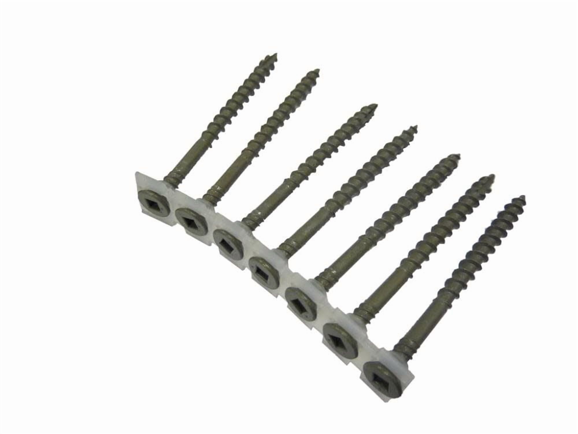 #8 x 3" Grey Collated Exterior Wood Screws, #2 Square Drive (1,000 per ...
