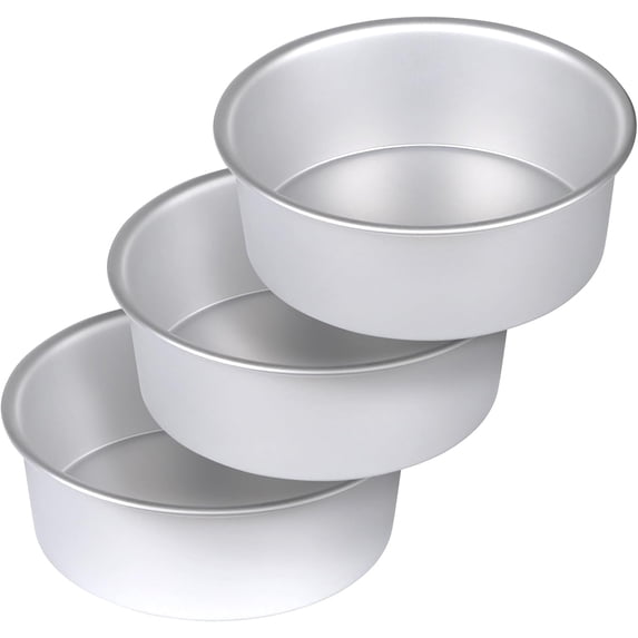8 x 3 Inch Aluminum Round Cake Pan, 3-Piece Set Cake Baking Pans, Round ...