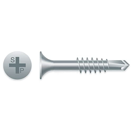 #8 x 3" Partial Thread Phillips Bugle ZINC Plated SELF-Drilling Screws ...
