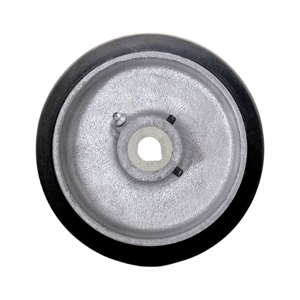 8" x 3" Rubber Tread on Cast Iron Keyed Drive Wheel - 24mm Bore ...