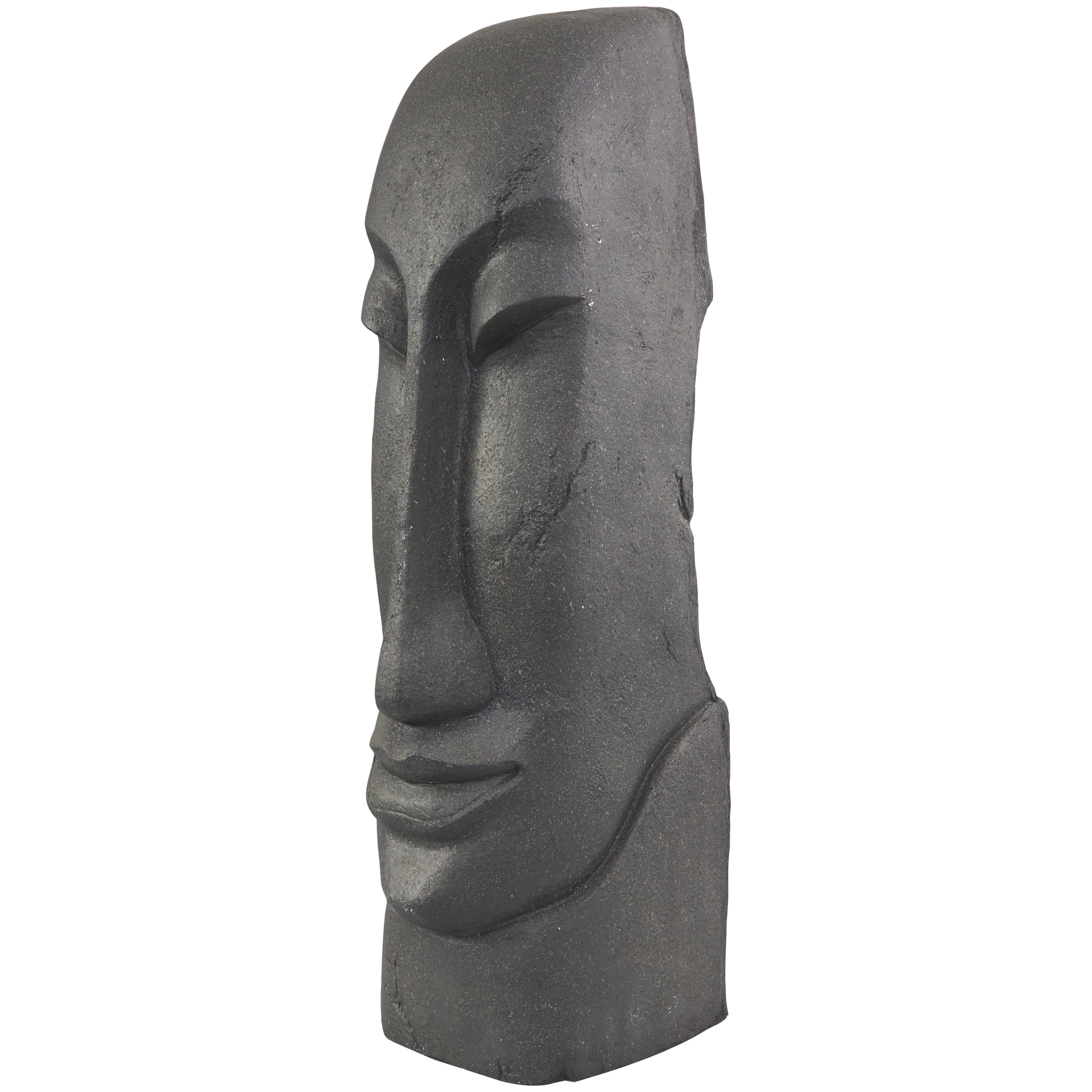 8" x 31" Black Resin Tall Distressed Totem Face Sculpture, by DecMode ...