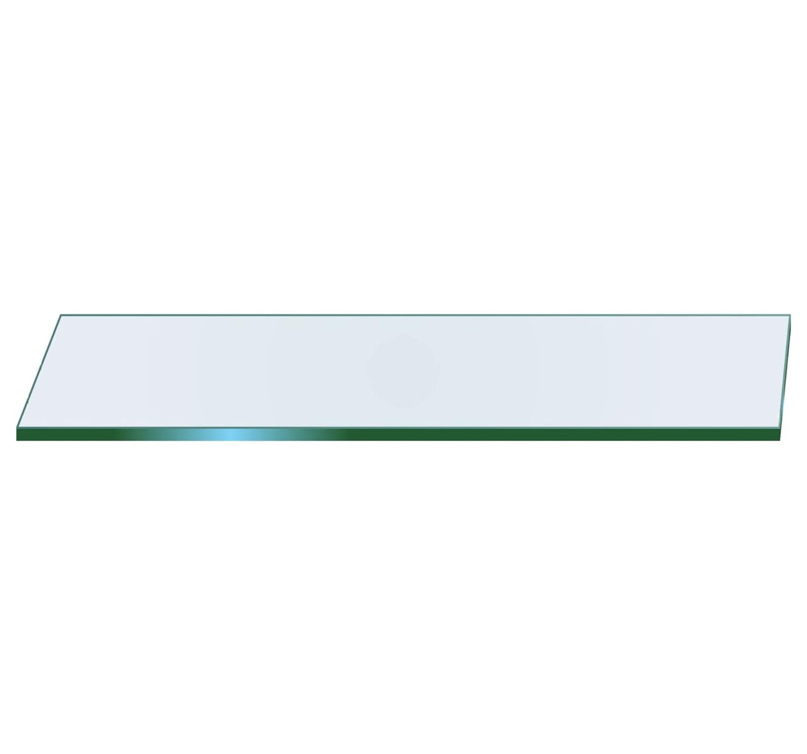 8" x 36" Rectangle Floating Glass Shelf - Tempered - 3/8" Thick - Flat ...