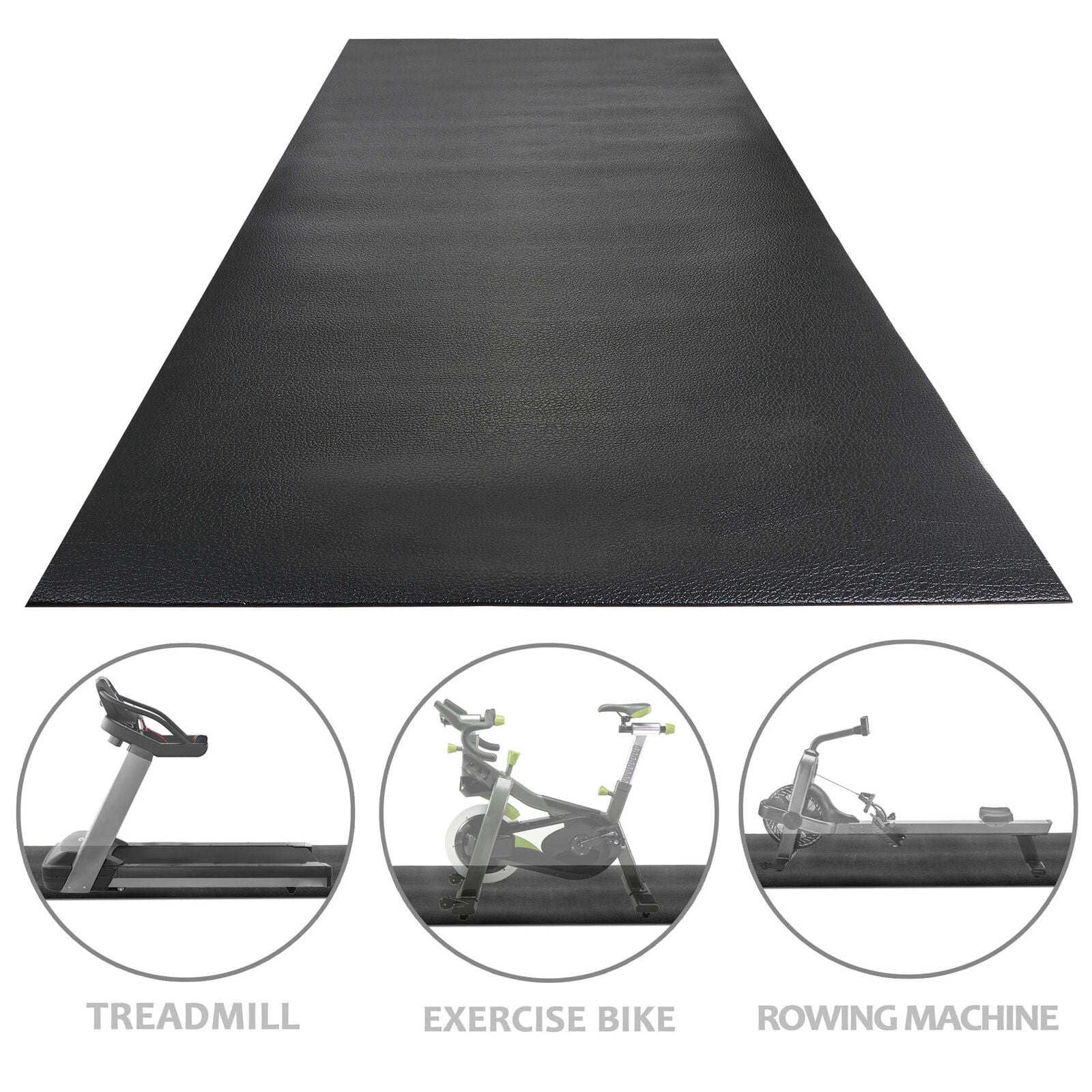 8 x 3FT High-Density Exercise Mat Gym Bike Floor Protector Treadmill ...