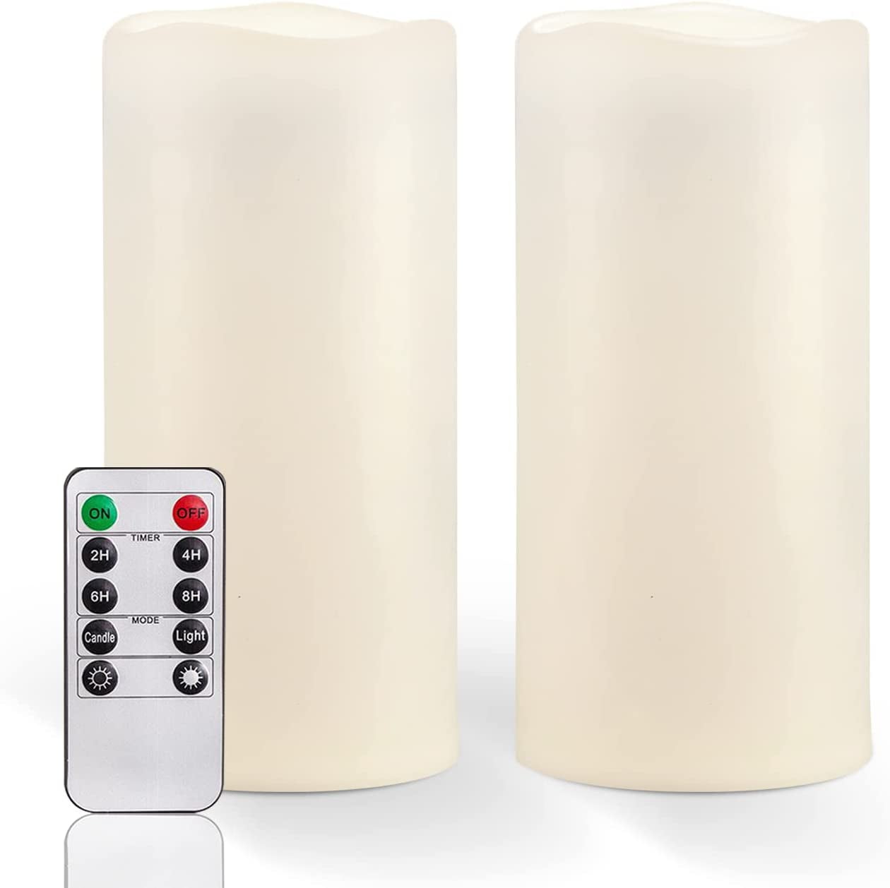 8" x 4" Large Waterproof Outdoor Flameless Candles with Remote Control ...