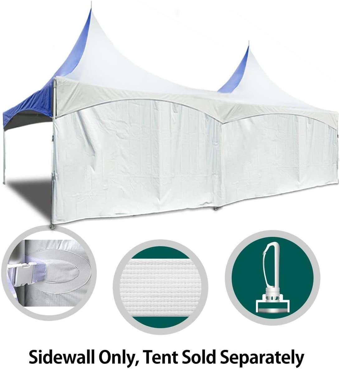8' x 40' Premium Blockout Solid Sidewall Kit for High Canopy Tents ...