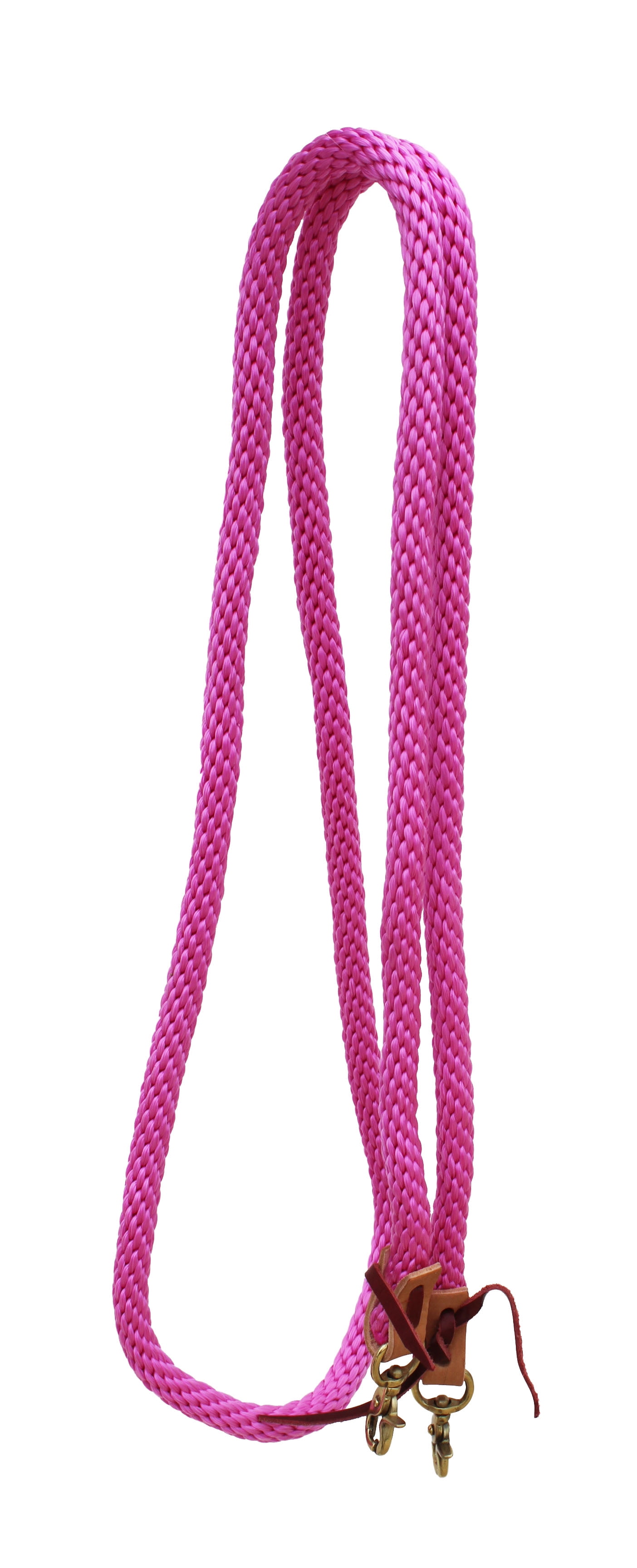 8' x 5/8" Western Nylon Braided Pink Barrel Reins w/ Brass Snaps ...