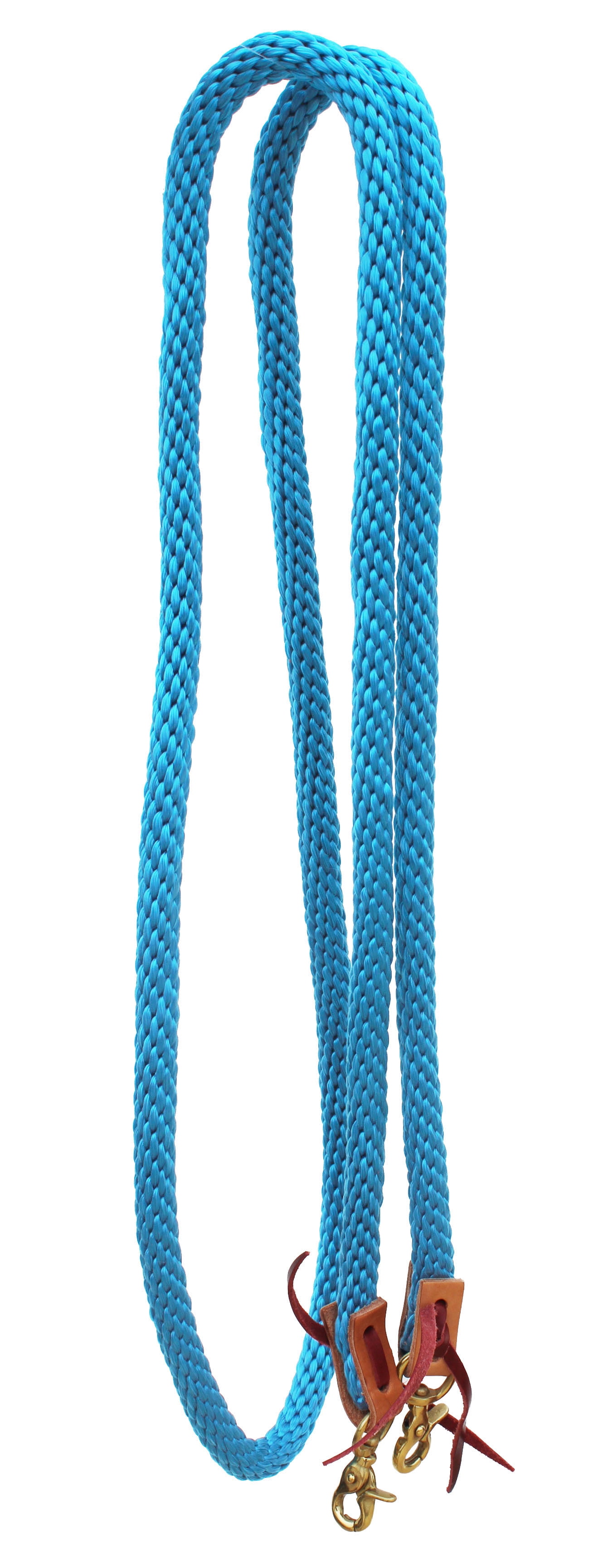 8' x 5/8" Western Nylon Braided Turquoise Barrel Reins w/ Brass Snaps ...