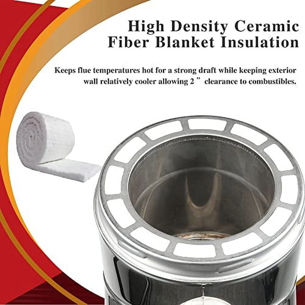 8" x 6" 304 Stainless Steel All Fuel Class-A Double Wall Insulated ...