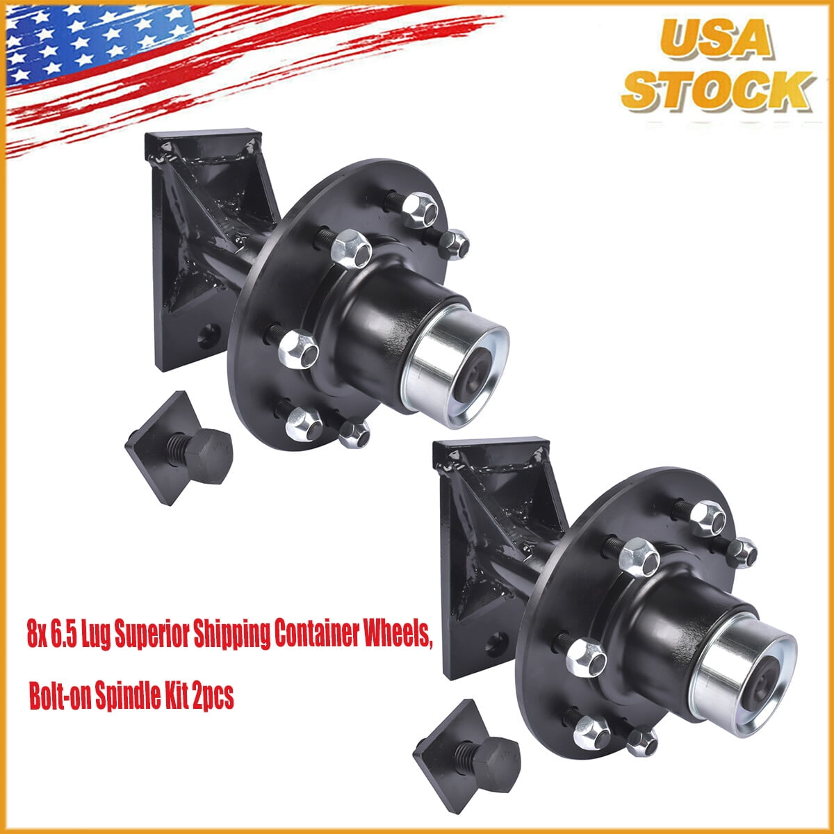 8 x 6.5 Hub & Spindle Wheels Kit for shipping Container, 8000LB Hub ...