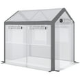 8' x 6' Walk-In Greenhouse with Roll-Up Windows, White - Walmart.com