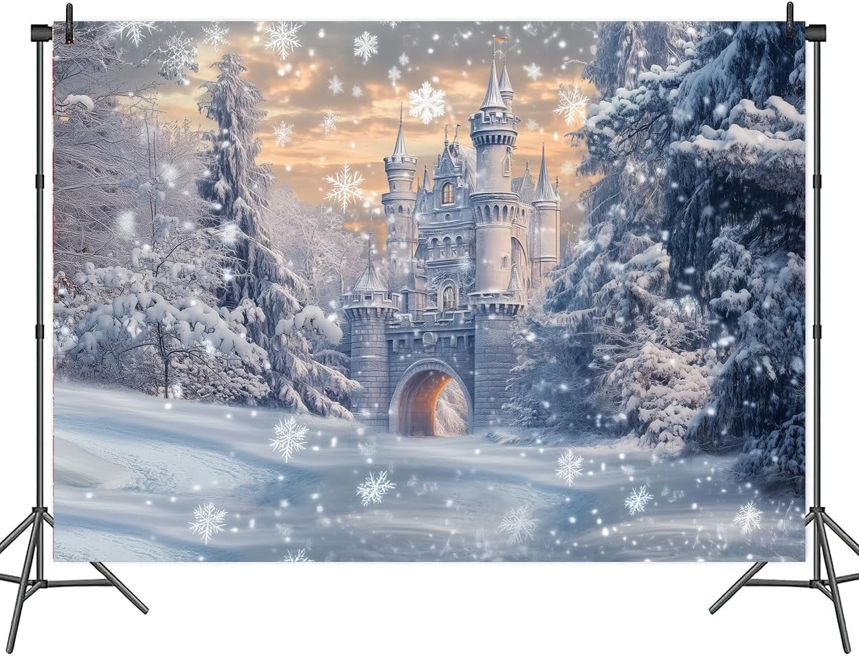8 x 6 ft Christmas Winter Snow Forest Wonderland Castle Photography ...