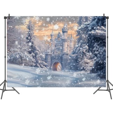 6x4FT Winter Backdrop Winter Scene Backdrop Snow Wonderland Pine Tree Forest Background for ...