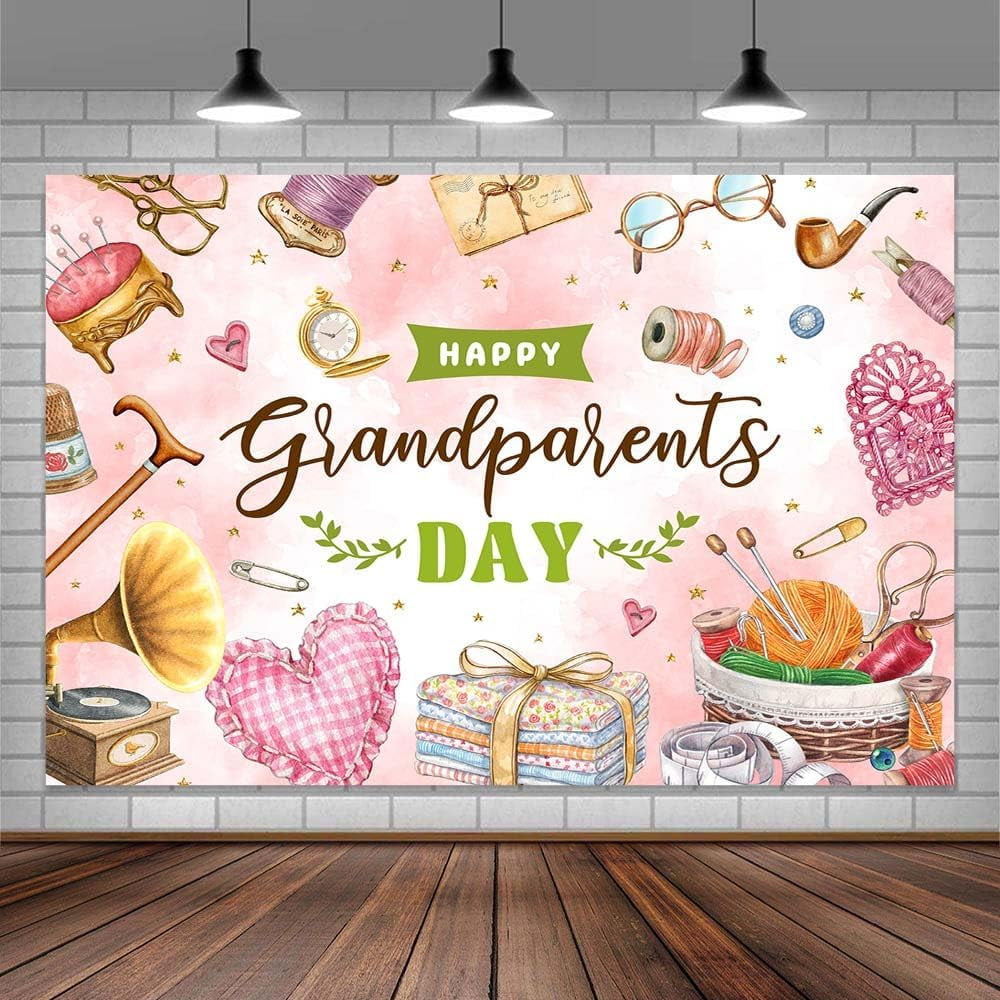 8 x 6 ft Happy Grandparents Backdrop School Event Retirement Love ...