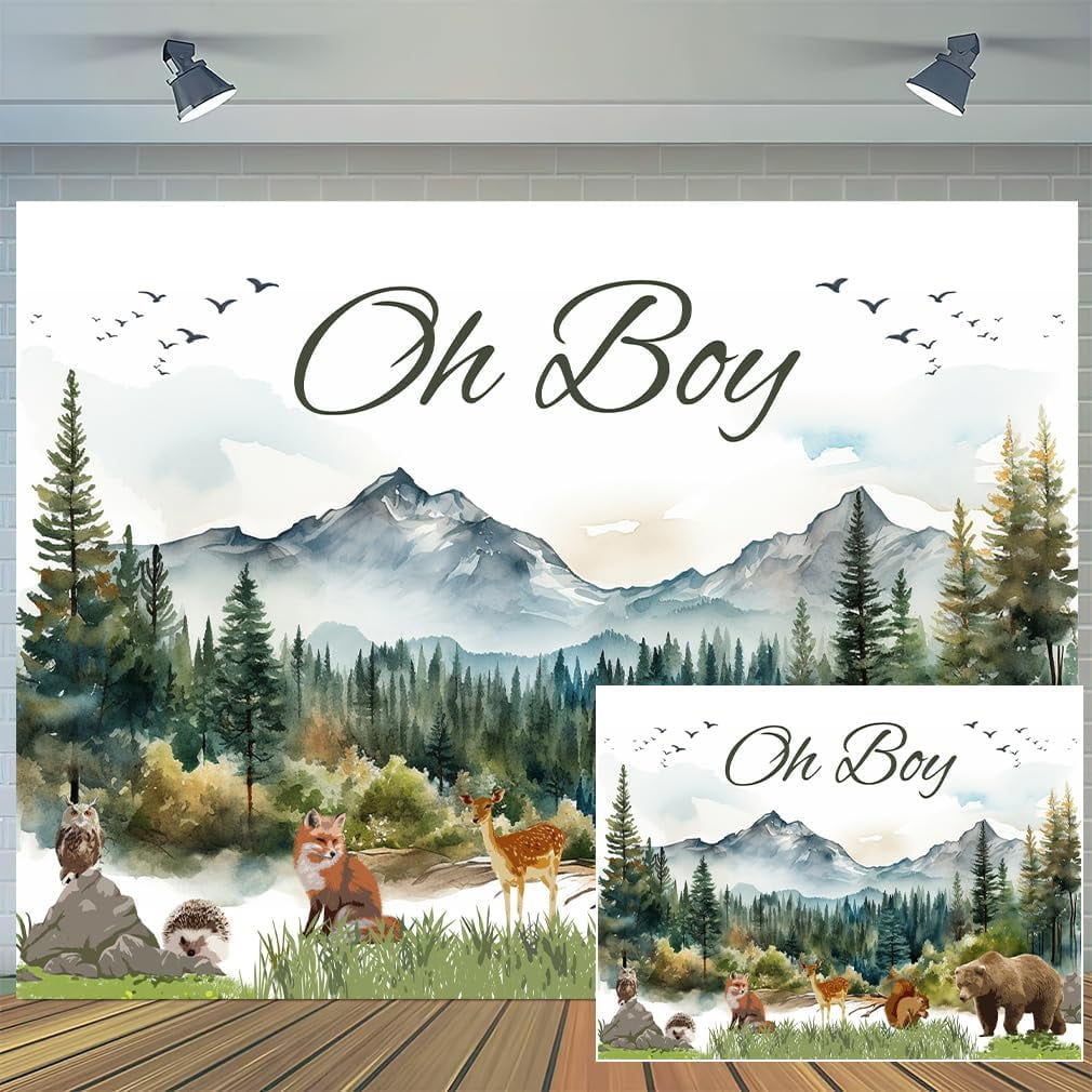 8 x 6 ft Oh Boy Backdrop Forest Adventure Mountain Wilderness Woodland ...