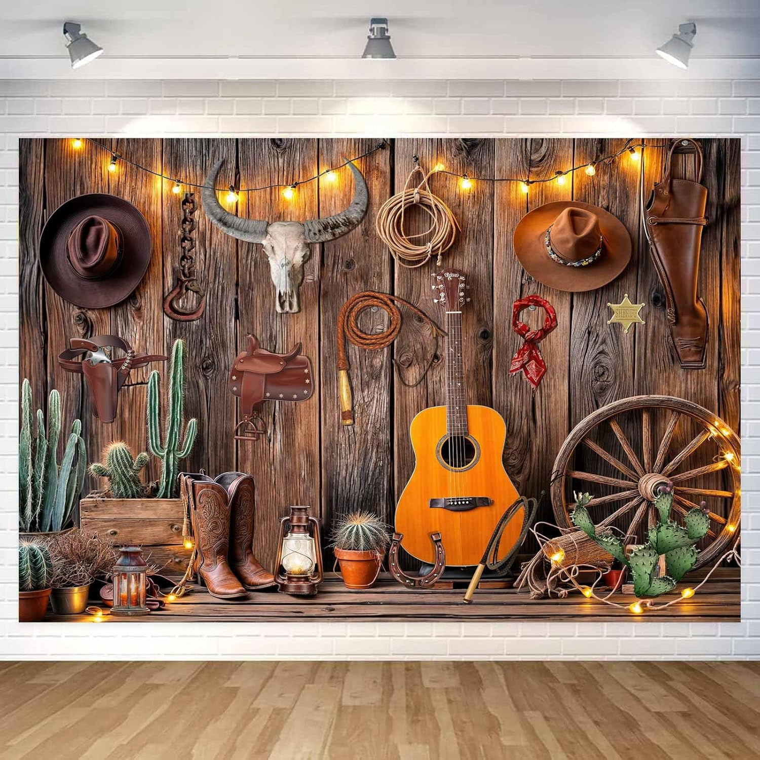 8 x 6 ft Rustic Wood Backdrop, Farm Barn Cowboy Backdrop Brown Wooden ...