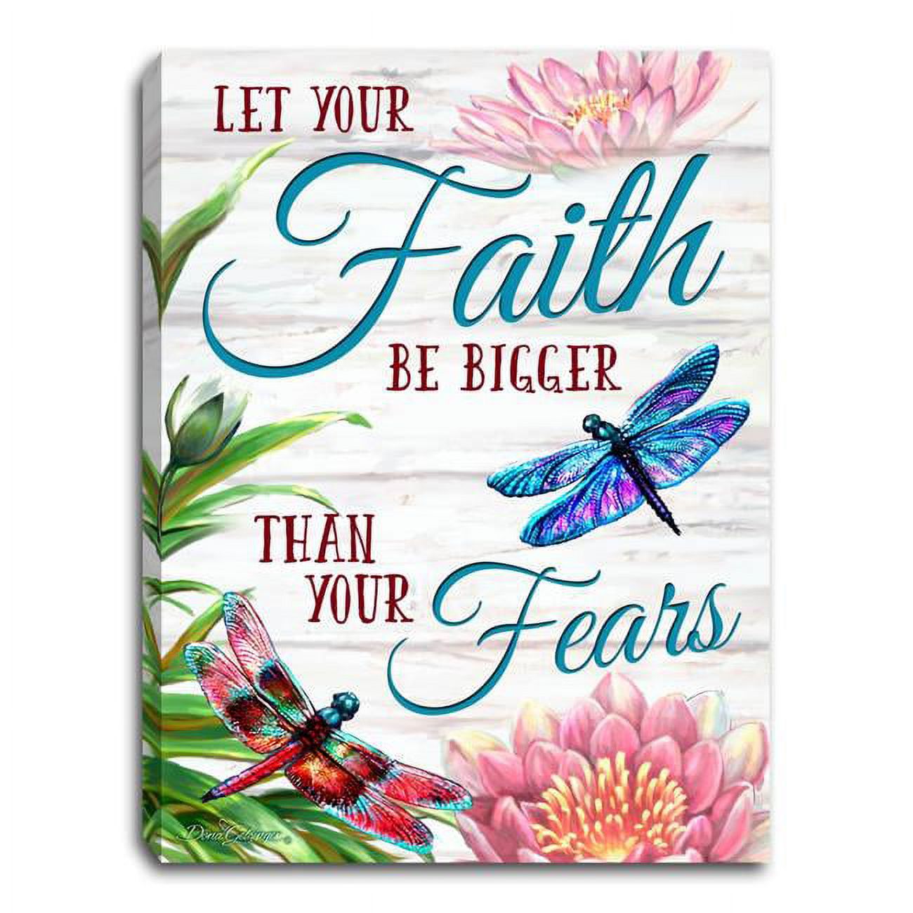 8 x 6 in. Faith Dragonflies-LED Tabletop with Timer Mini Canvas ...