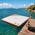 8 x 6Ft Inflatable Floating Dock Platform, Heavy-Duty Non-Slip Water ...