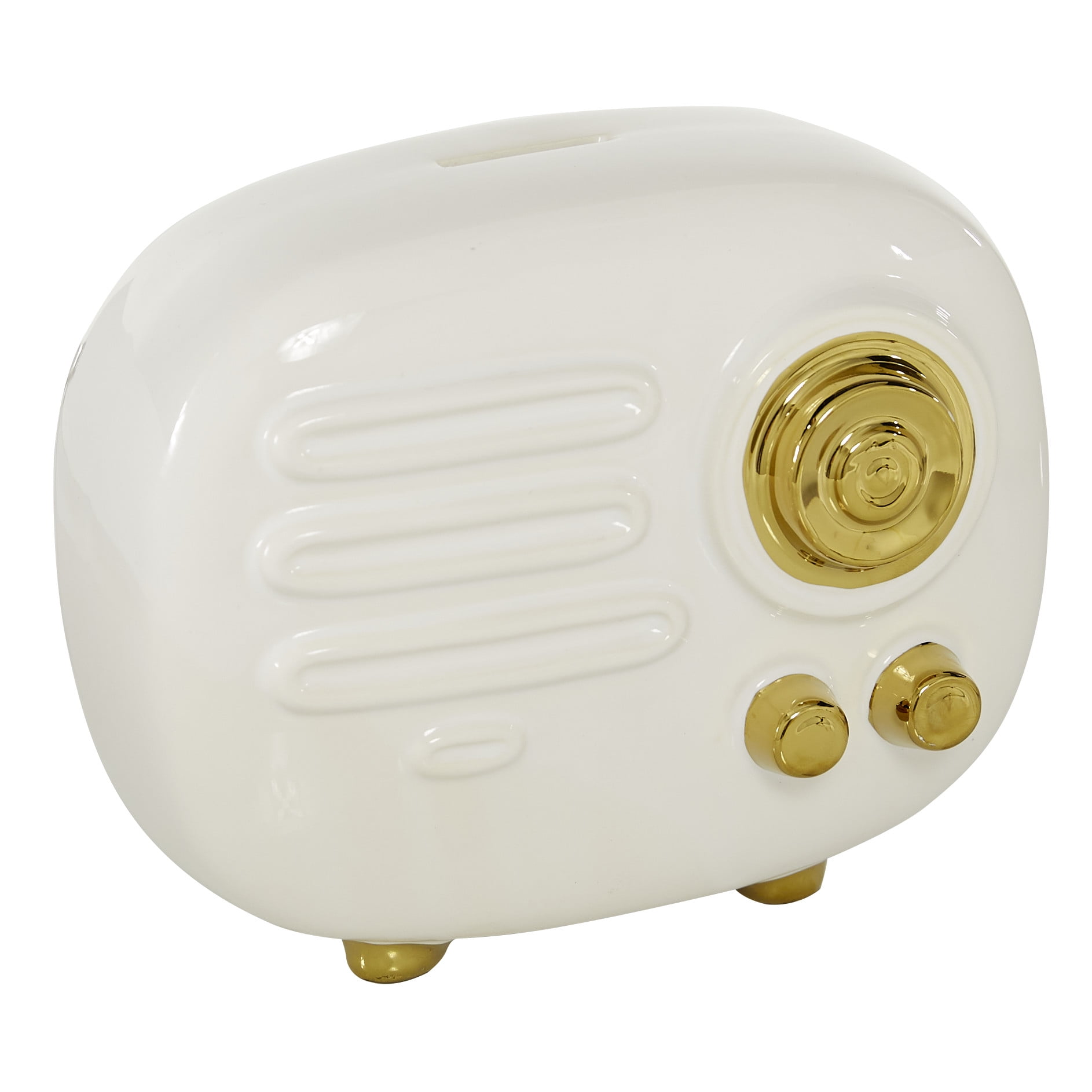 8" x 7" Gold Ceramic Radio Sculpture with Gold Knobs, by CosmoLiving by ...