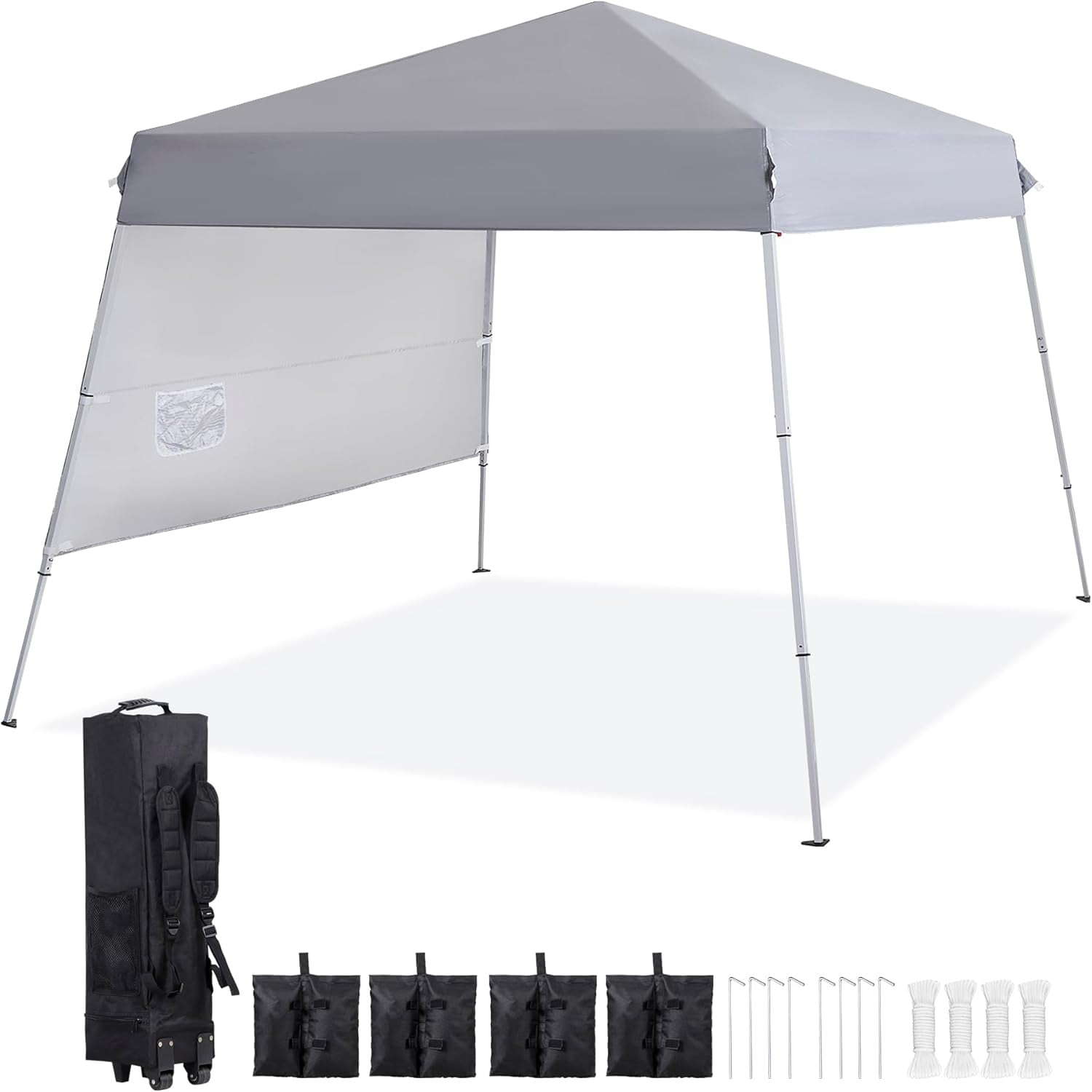 8 x 8 FT Pop Up Canopy Tent - Instant Outdoor Canopy with Wheeled Carry ...