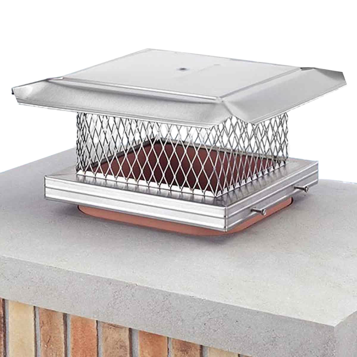 HomeSaver Chimney Cap, 8'' x 8'' Stainless Steel, Animal Screen, Rain ...